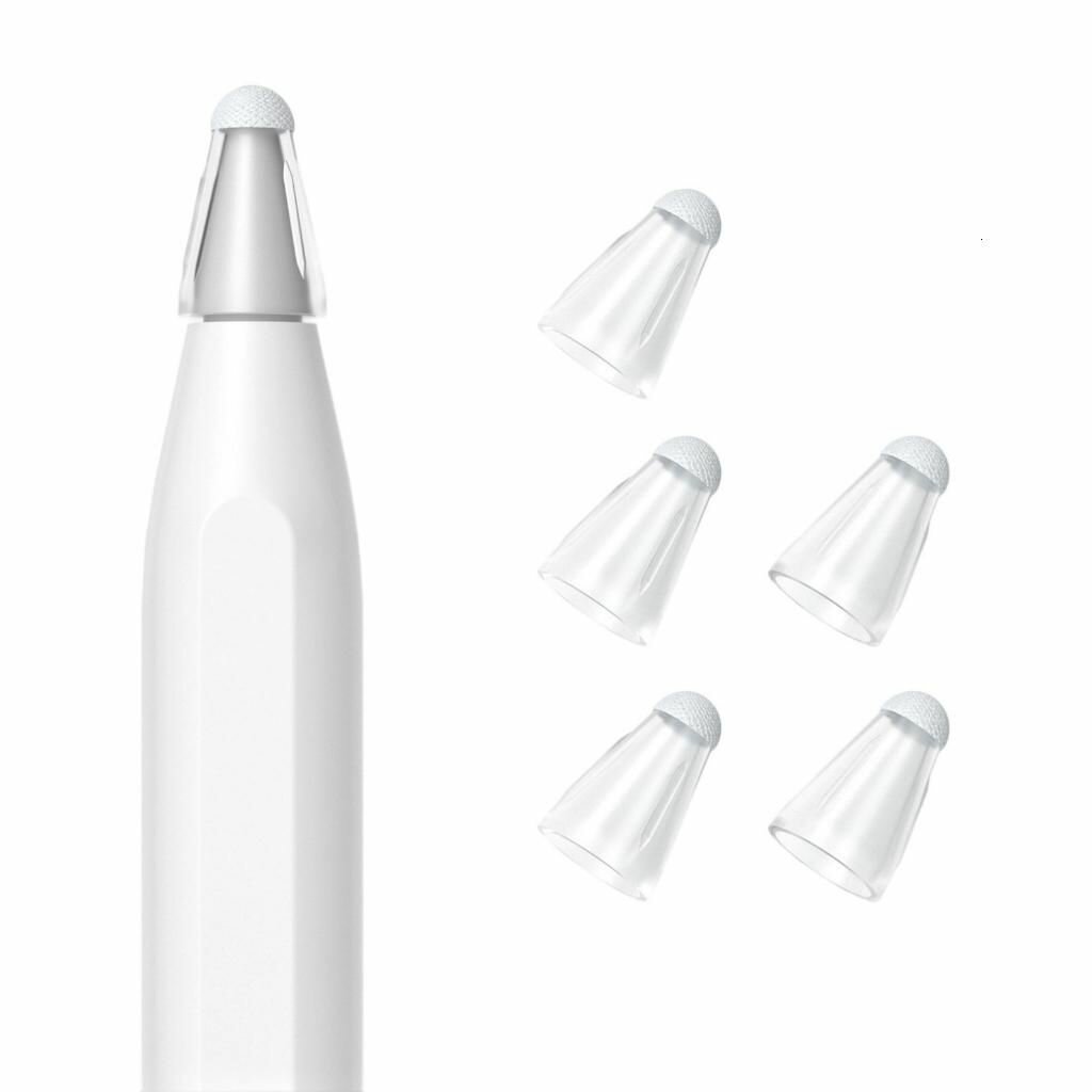 5 шт. Силиконовые наконечники для карандашей, тихие насадки для рисования и письма, Прозрачный