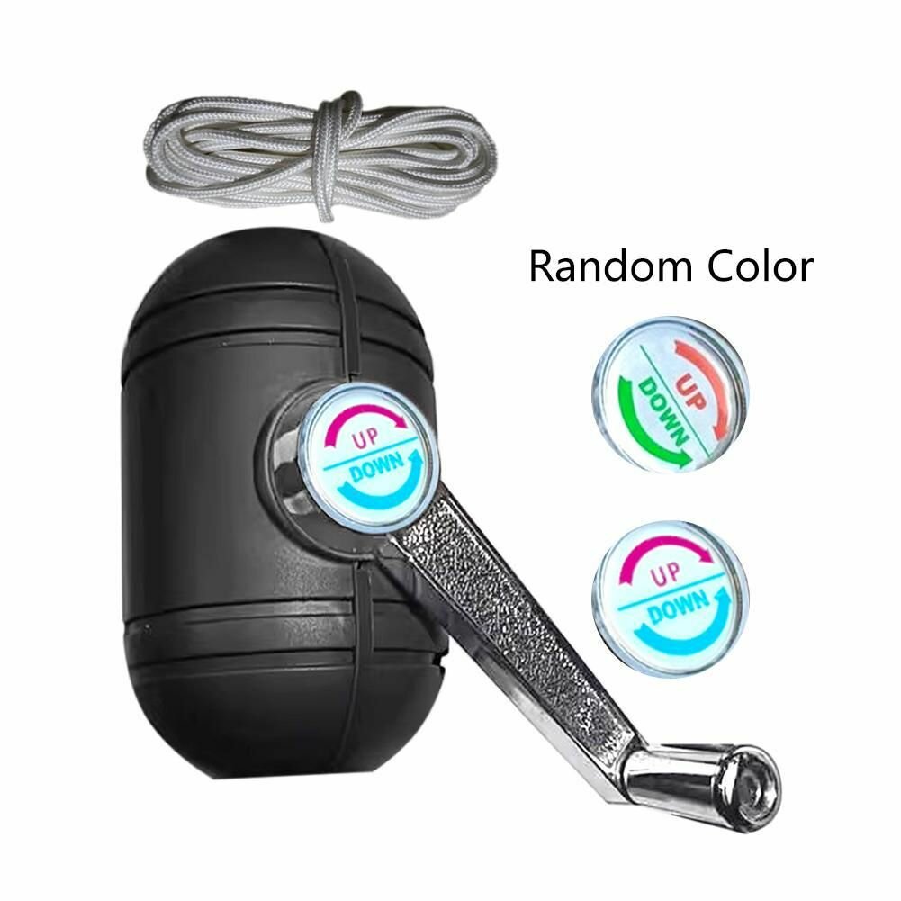 (1 шт.) Открытый зонт от солнца, черный зонт со средней стойкой, система качания с веревкой