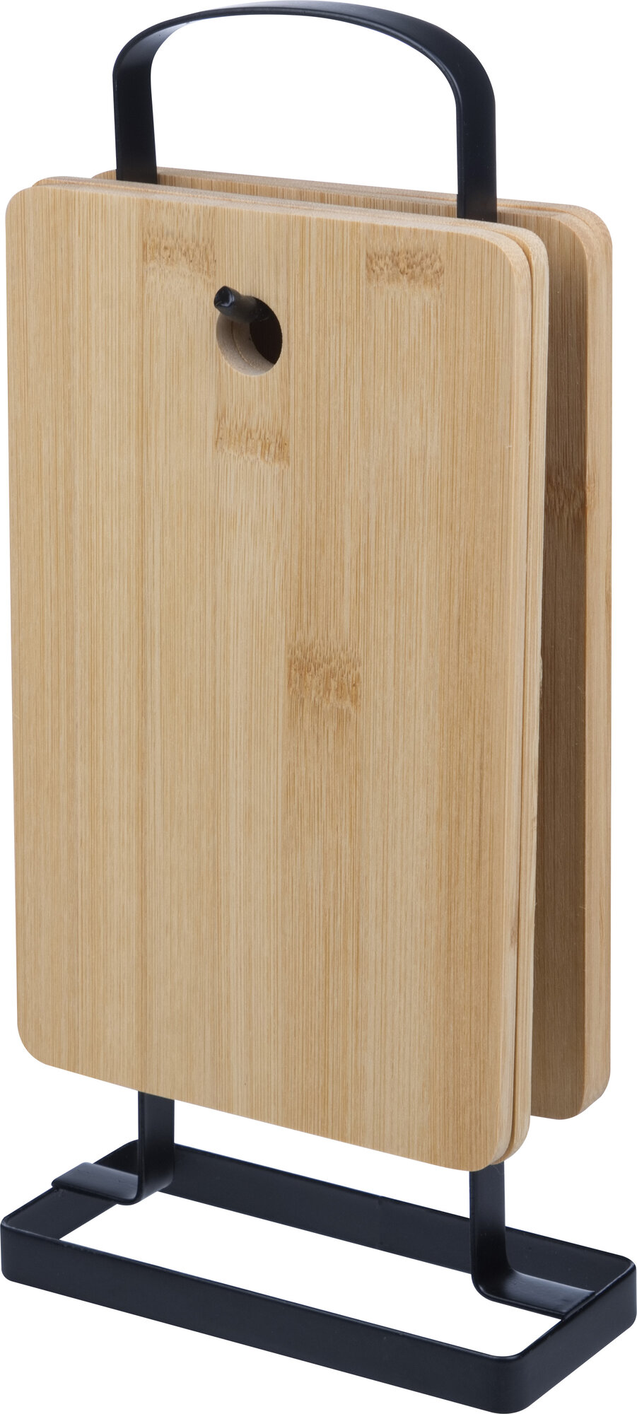 Набор из 4 разделочных досок, Foresta di bambu, из бамбука на подставке, размер:15*6,5*32 см