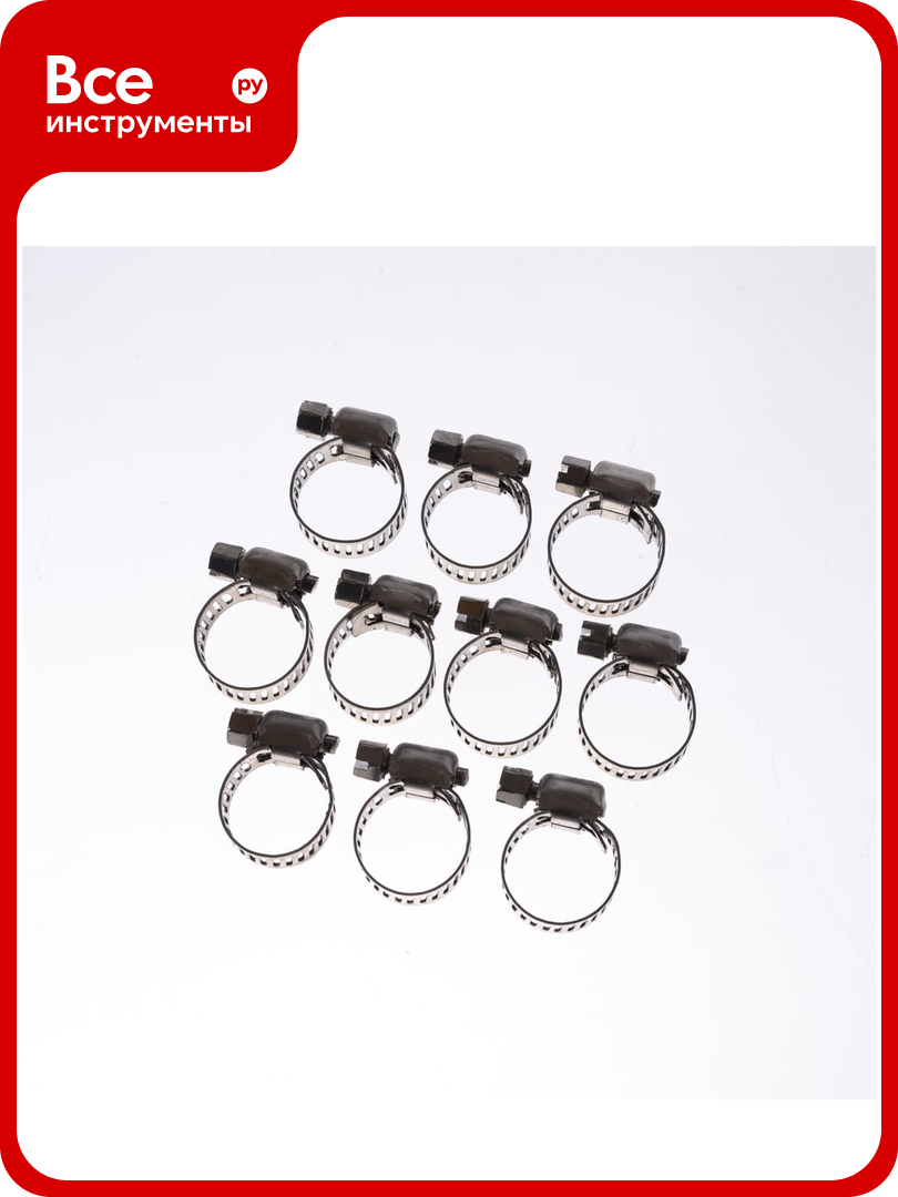 Червячный хомут HG 10-16 мм, нержавеющая сталь, 10 шт. 4962084, нержавеющей стали
