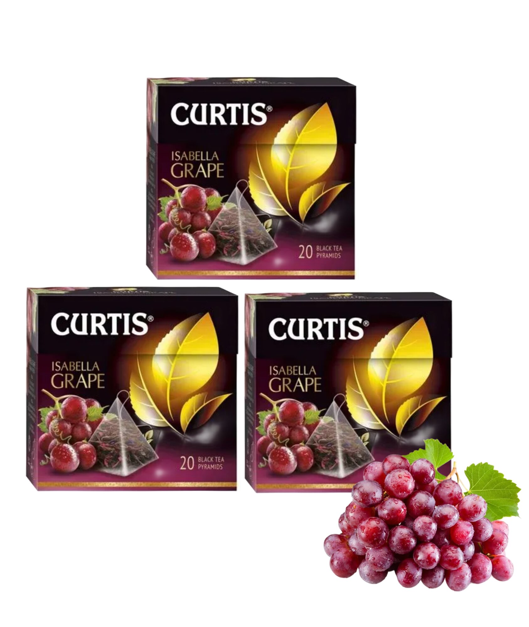 Чай CURTIS isabella grape 3 шт. по 20 пирамидок