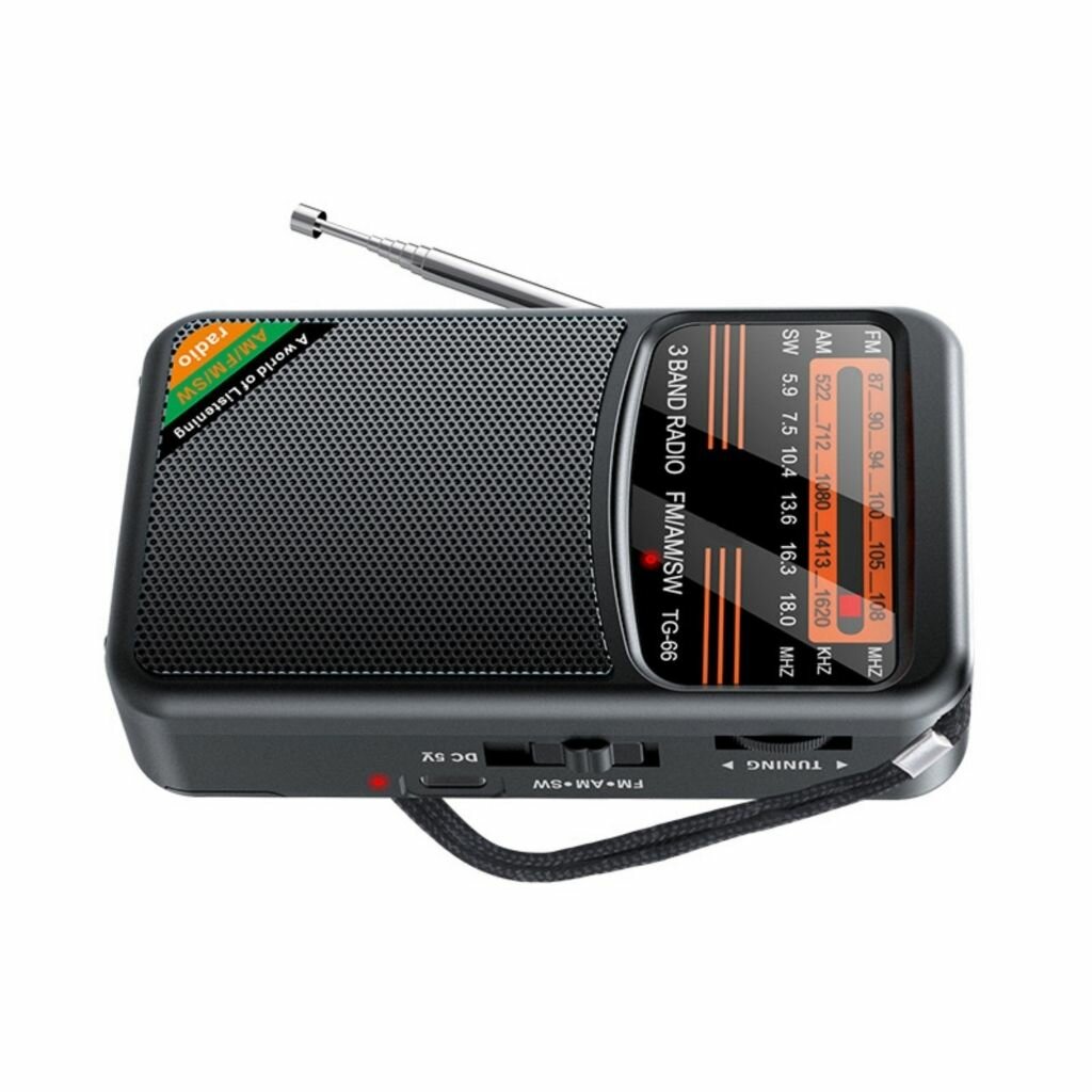 Аудиоаксессуары+Полнодиапазонный мини-радиоприемник с полным каналом-черный