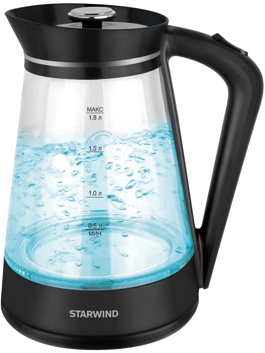 Чайник электрический SKG2116 1.8л. 1700Вт черный/прозрачный