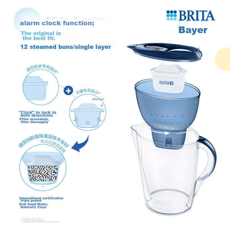 BRITA Household Water Purifier Pitcher with Filter Cartridge, MAXTRA+LE Limescale Removal Expert Filter Cartridge, 1 Piece