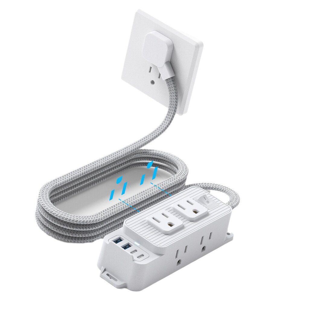 Удлинитель с 6 розетками, 4 USB и 2 Type-C