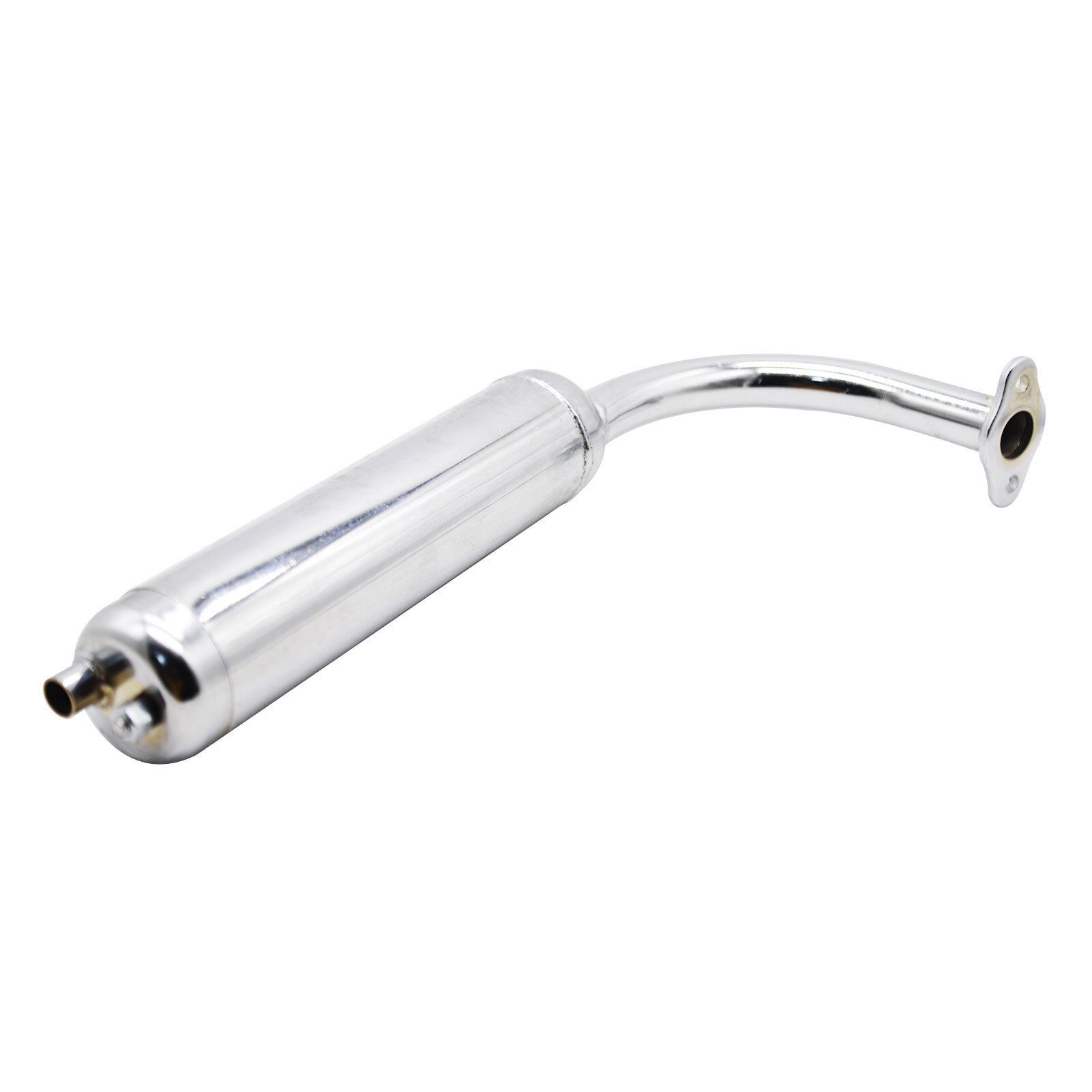 40-мм хромированная серебристая глушительная труба для выхлопа 49cc 50cc 60cc 66cc 80cc моторизованного велосипеда
