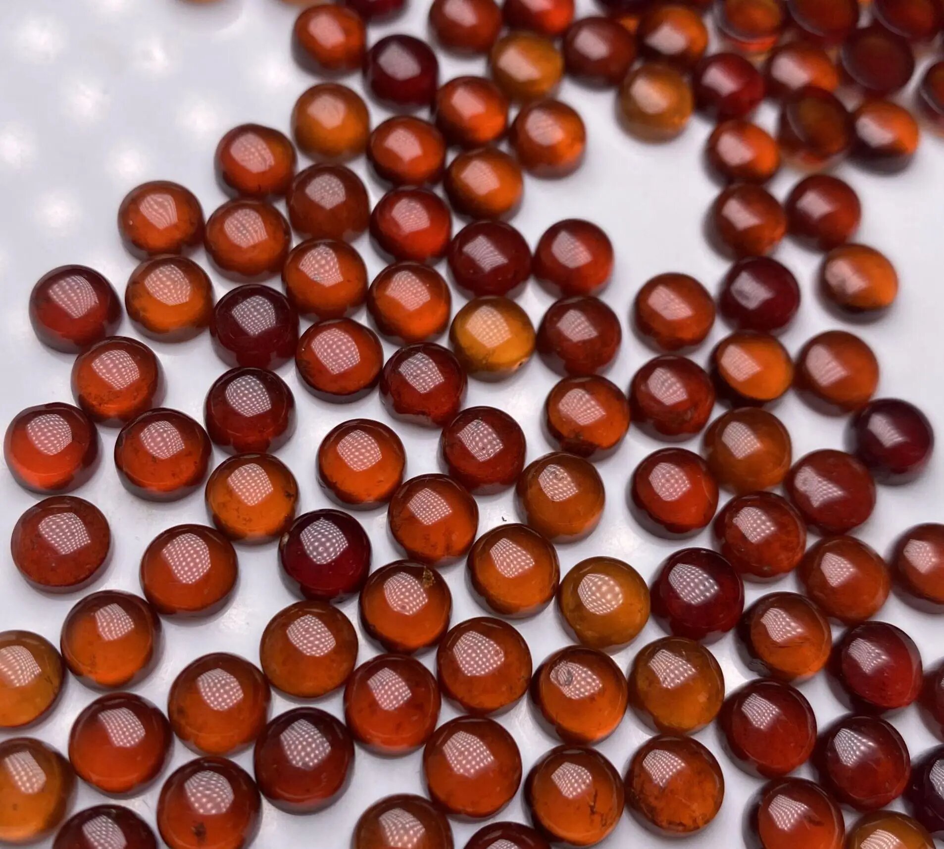 20 шт, бусины из натурального граната, 6 мм-8 мм, круглые полудрагоценные кабошоны из драгоценных камней для ювелирных изделий своими руками, кольцевые лица, оптовая продажа, упаковка