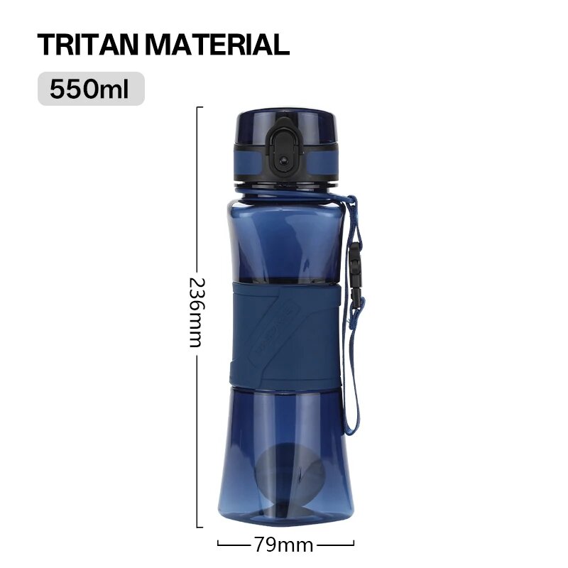 UZSPACE Спортивная бутылка для воды 500/1000 мл Синий, 550ml Blue