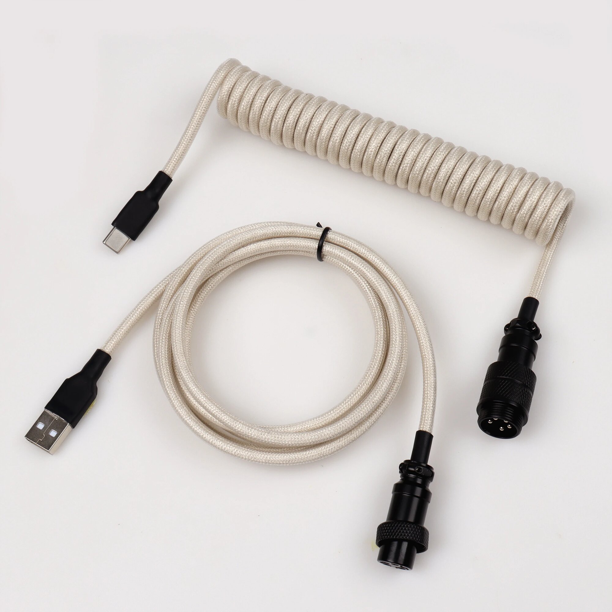 Спиральный USB-C кабель для клавы, Newest 3, цвет: Newest 3