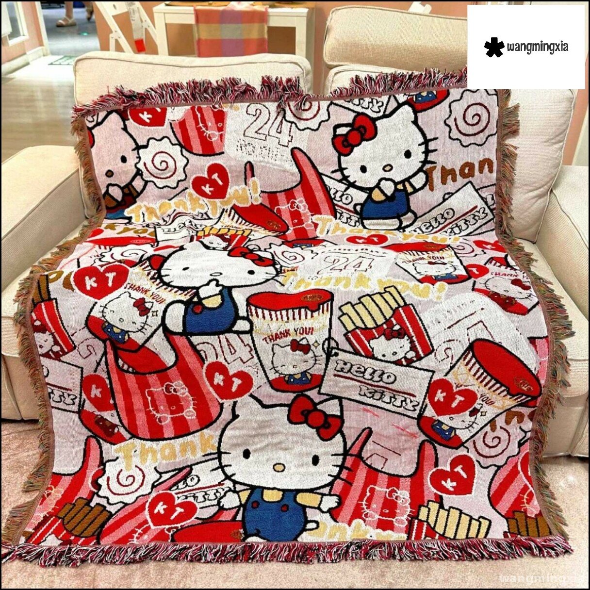 Эксклюзивный плед для рисования маслом в ретростиле House of Wishes, 160x130 см, из Лавсана и Хлопка KT