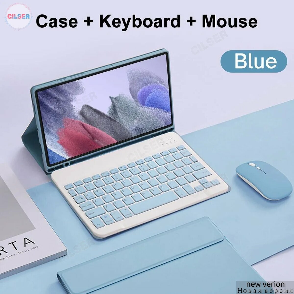 Чехол с русской клавиатурой для Samsung Galaxy Tab A7 Lite 8,7 дюйма, SM-T220/T225/T227 с Bluetooth-мышью