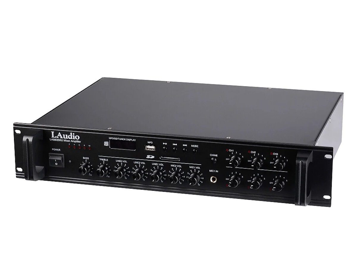 LAM6350UT Усилитель мощности трансляционный, 350Вт, 6 зон, LAudio