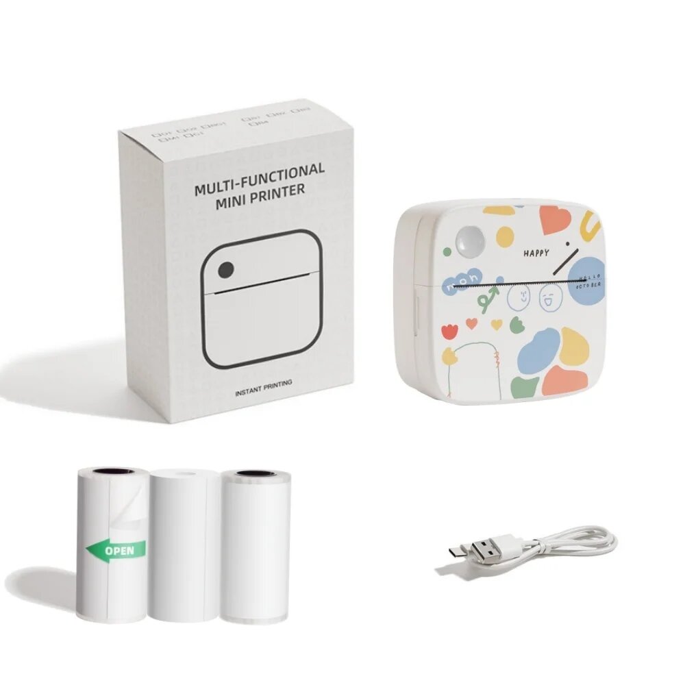 Портативный принтер DOLEWA D2 Doodle, термобумага, этикетка, наклейка, бумага, беспроводной принтер для изготовления этикеток для DIY, фотопечать