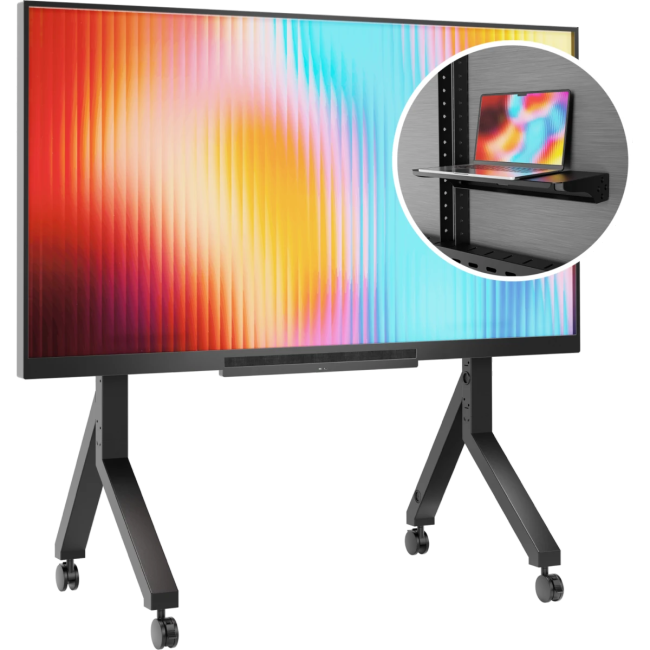Мобильная стойка ONKRON TS2081 BLACK на 1 ТВ/ 70-110" от 200х200 до 1000х600, макс нагр 120.5кг, черный — фото 1