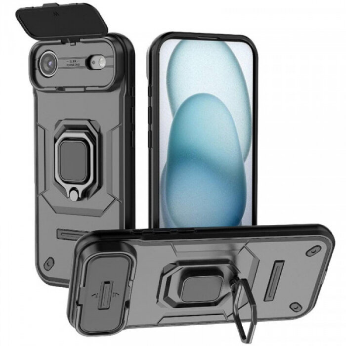 Transformer Ring Holder Противоударный чехол с кольцом и шторкой камеры для iPhone 17 Air