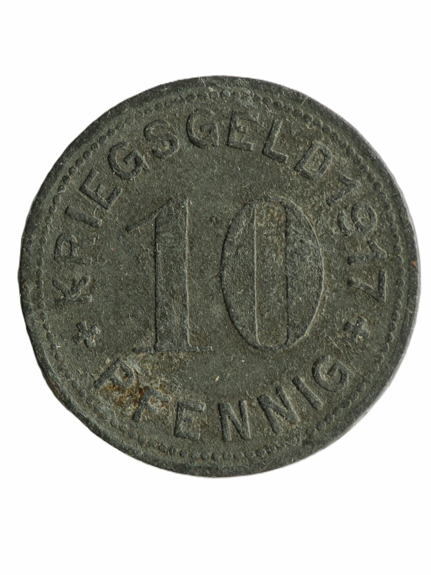 Подлинная монета нотгельд Германия 10 пфеннигов 1917 Район Меттманн