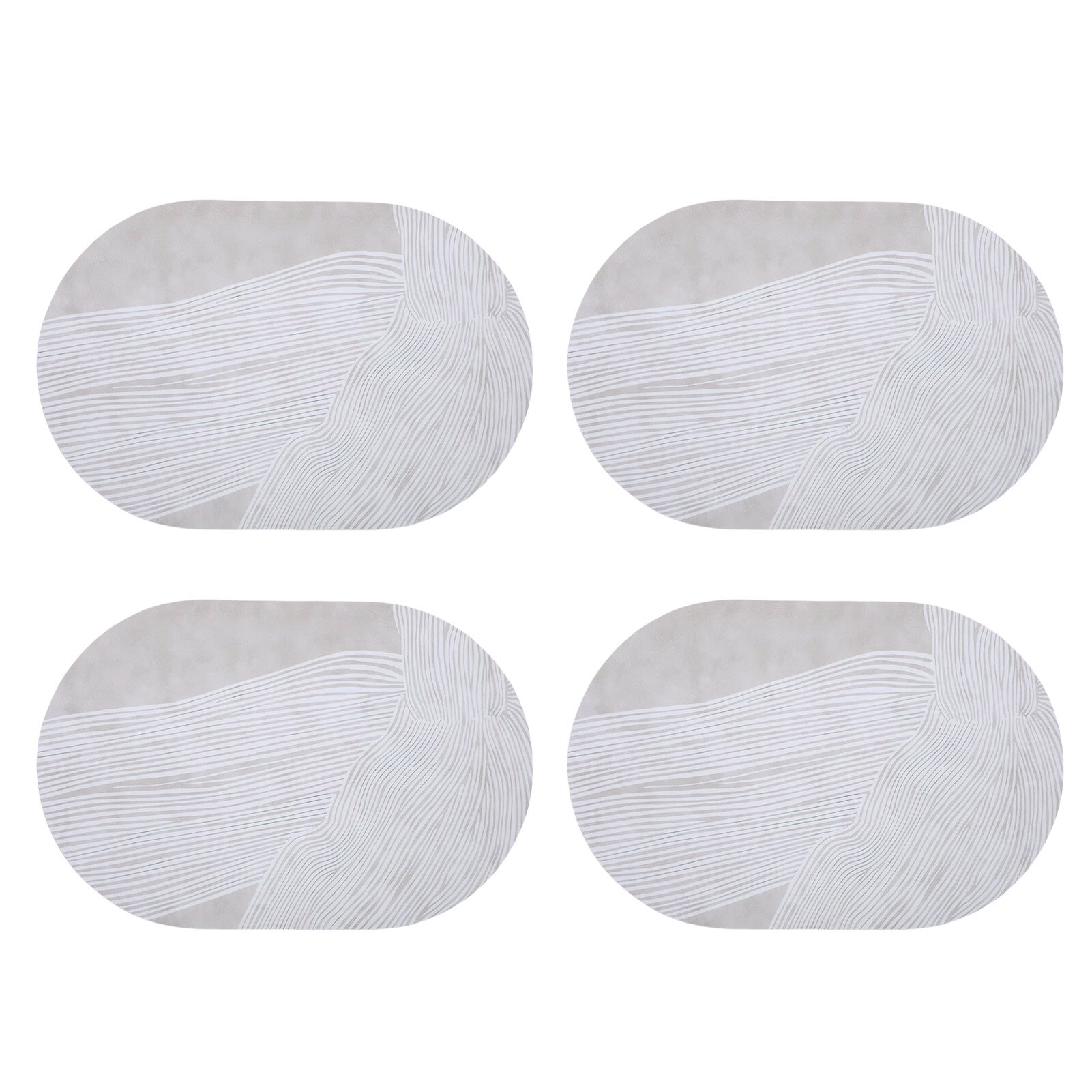 4 шт. овальный кожаный коврик для столовых приборов 45x30 см, нескользящий, термостойкий, моющийся настольный коврик для домашнего ресторана, отеля