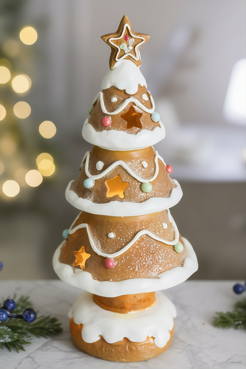 Светящаяся фигурка ёлочка - рождественский пряник, полистоун, тёплые белые LED-огни, 27 см, Winter Deco 1001116