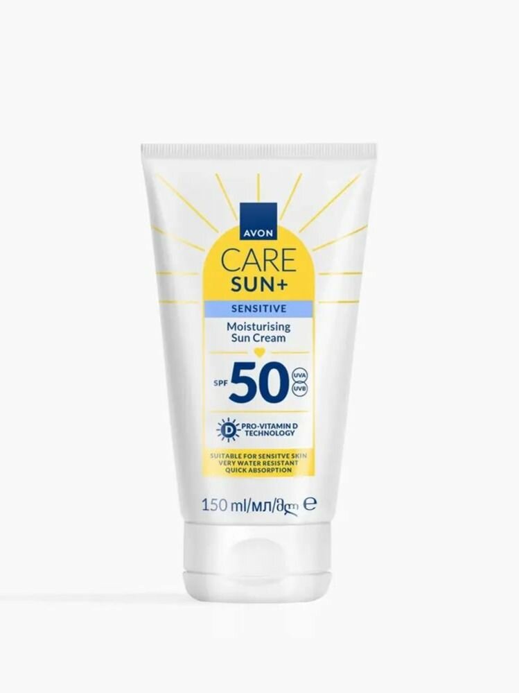 AVON CARE SUN+ Солнцезащитный крем для лица и тела для чувствительной кожи SPF 50 , 150 мл