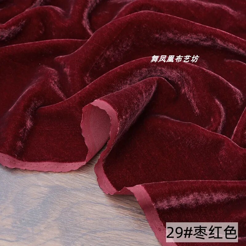 Бархатная ткань полиэстер хлопок 140см Бордовый, 29 Jujube red