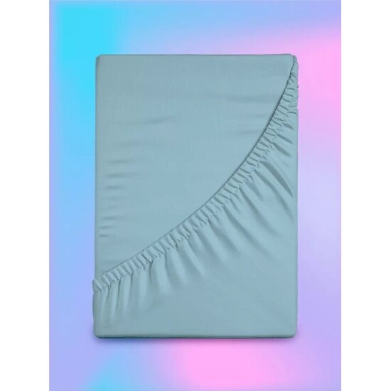 Простыня на резинке Uniqcute 220 Поплин, 180х200х25 Аквамарин