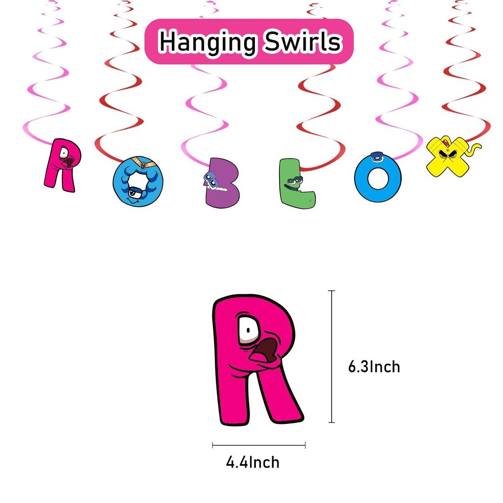 Украшения для дня рождения с тематикой алфавит lore набор флагов на веревке спиральные