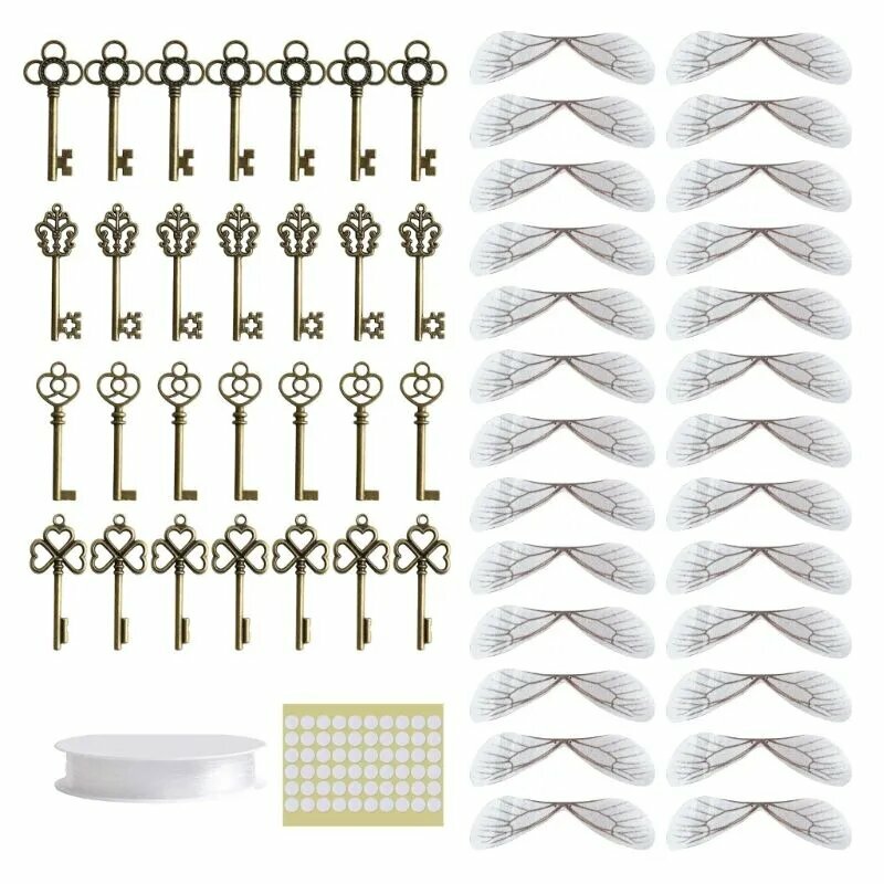 (1 комплект) Набор подвесок для ключей в виде крыльев стрекозы，（Рекомендуемые качественные продукты）