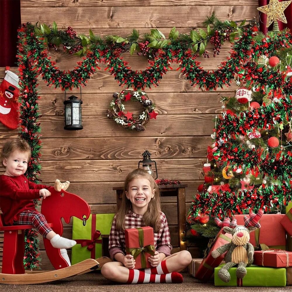 Мишура 200 см красный, зеленый 1 шт.