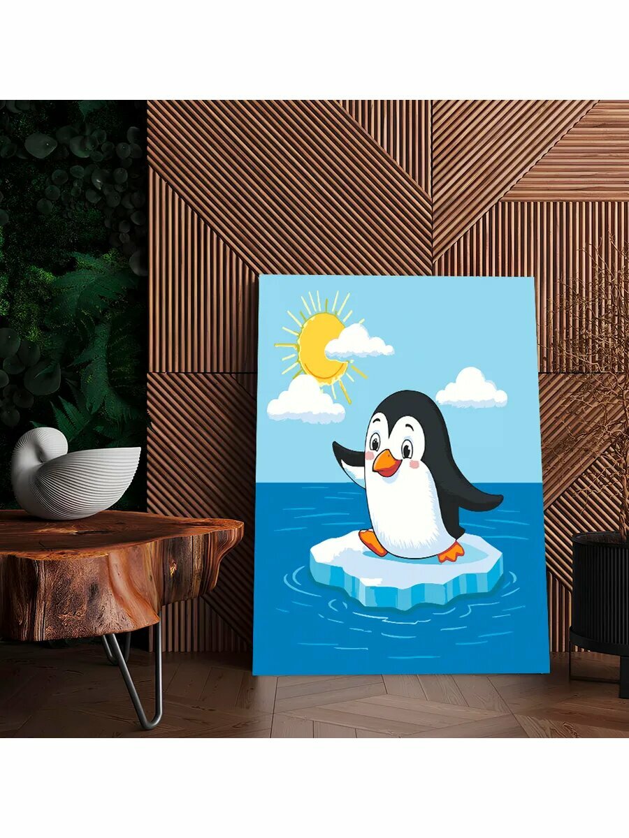 Картина по номерам Пингвин-Для малышей-Мультяшные-Животные