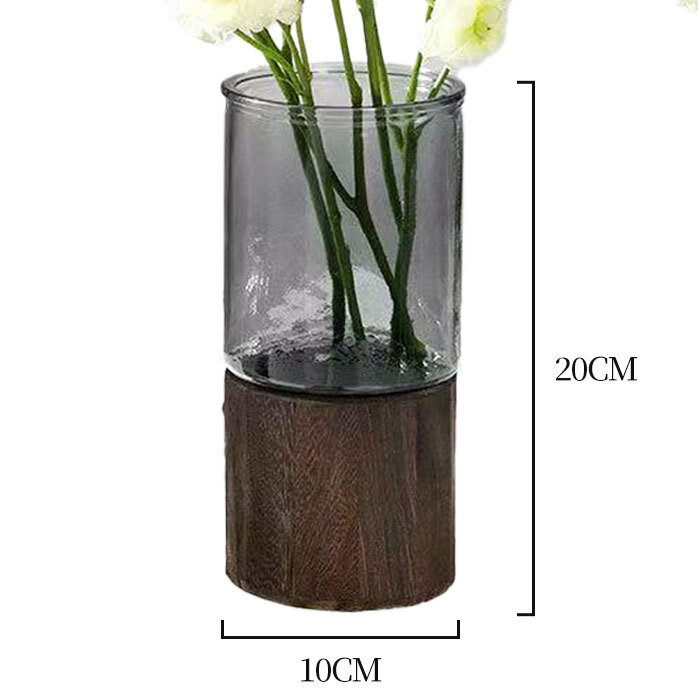 Бесплатная доставка, большая стеклянная ваза, высококачественный стиль Ins, большого диаметра, для свежих цветов, прозрачная гидропонная ваза для цветов, украшение