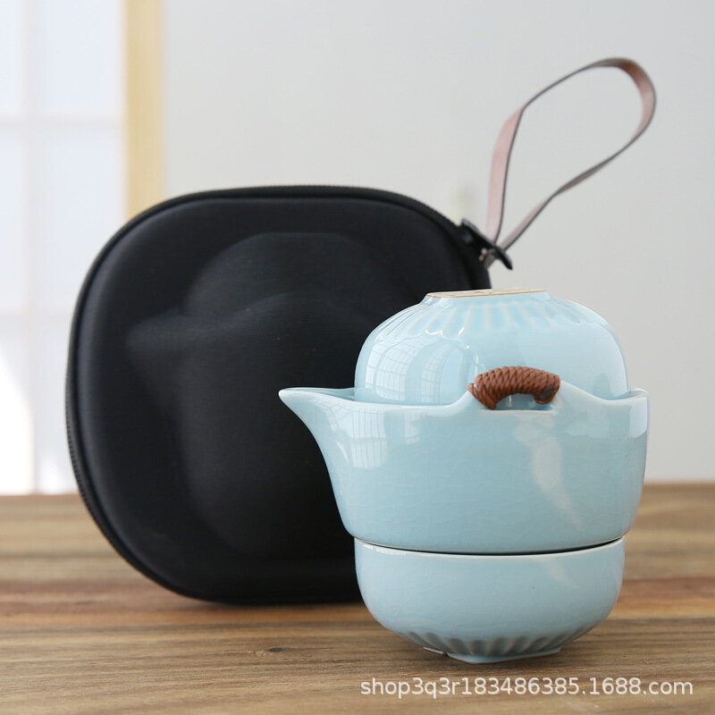 Портативный дорожный чайный набор, быстрый чайник, одна чашка, две чашки, для одного человека, для путешествий на природе, антиожоговый чайник, подарок с логотипом