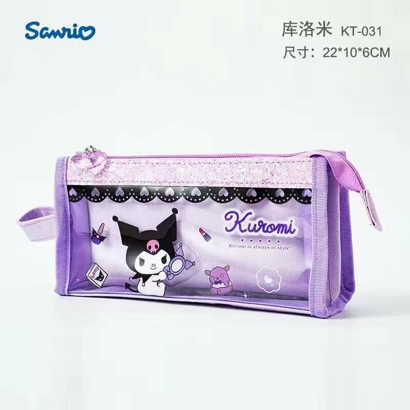 Пенал Hello Kitty Kuromi Sanrio, откидная планка, фиолетовый, для девочек