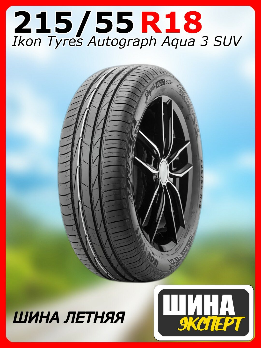 Шина летняя Ikon Tyres 215/55/18 V 99 Ikon Autograph Aqua 3 SUV XL для легковых автомобилей T732302