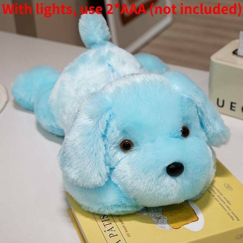 Colorful adorable plush puppy toy featuring glow in the dark fun for kids and collectors