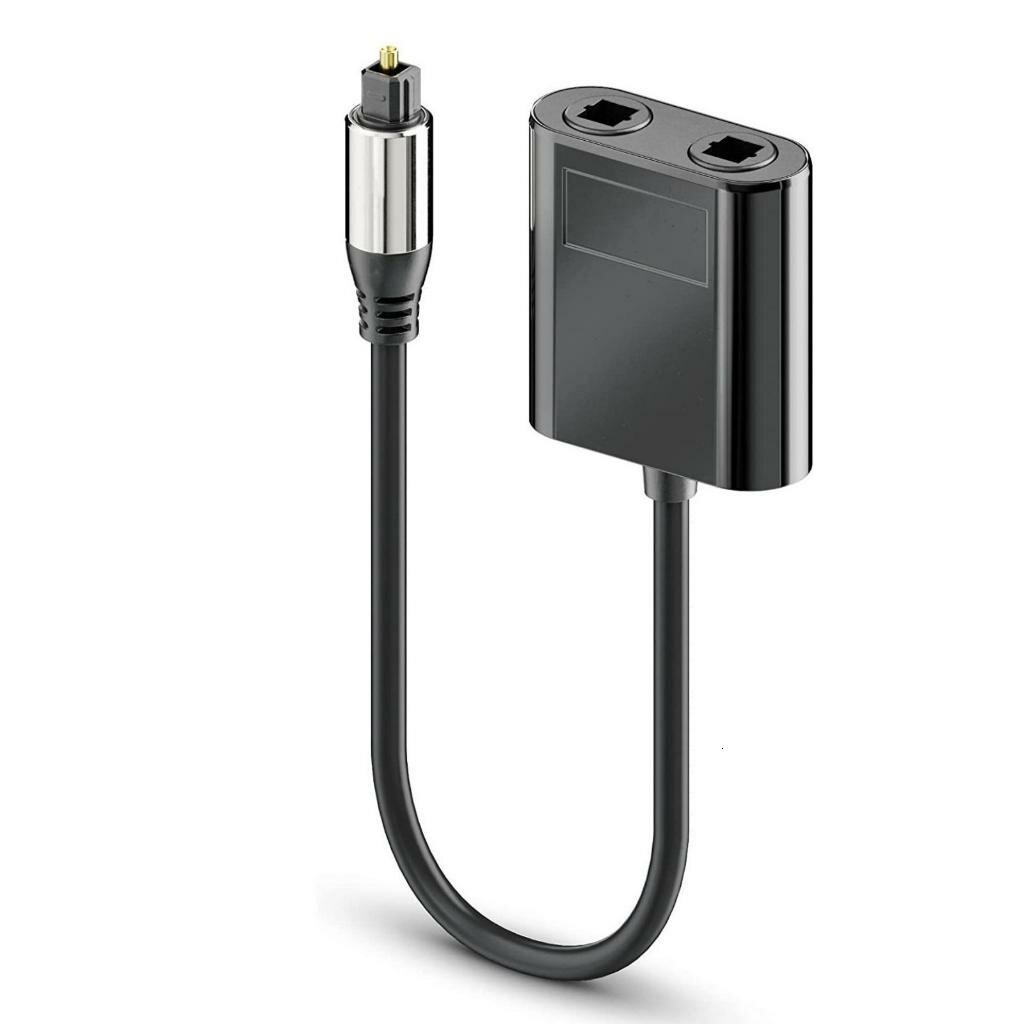 Optical Fiber Splitter Cable Optical Splitter for Home Theater Television 1 Male Input 2 Female Output