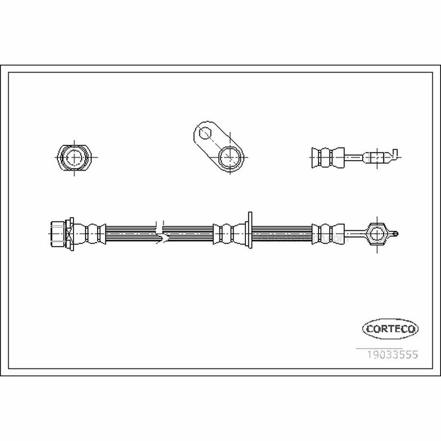 CORTECO 19033555 Шланг тормозной TOYOTA: PRIUS седан 1.5 00-04