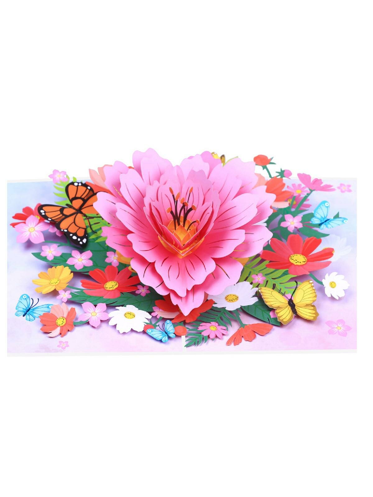 3D открытка с цветочной бабочкой, поздравительная открытка ручной работы с конвертом для подруги