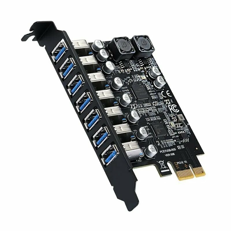 Адаптер USB 3.2 Pci Express Pci E на 7 портов USB3 Gen1 Карта расширения
