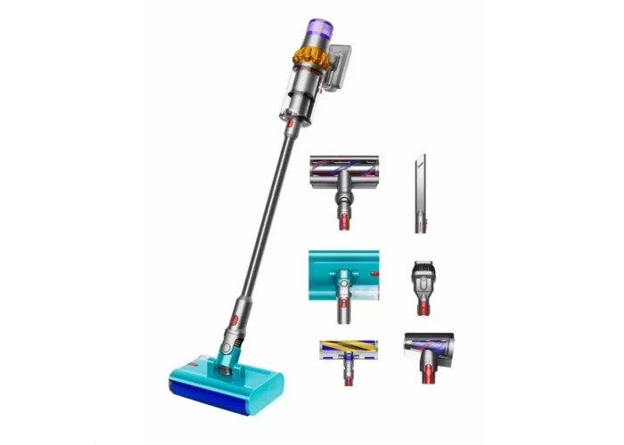 Вертикальный пылесос Dyson V15s Detect Submarine (SV47), мощность всасывания 240Вт , желтый/никель