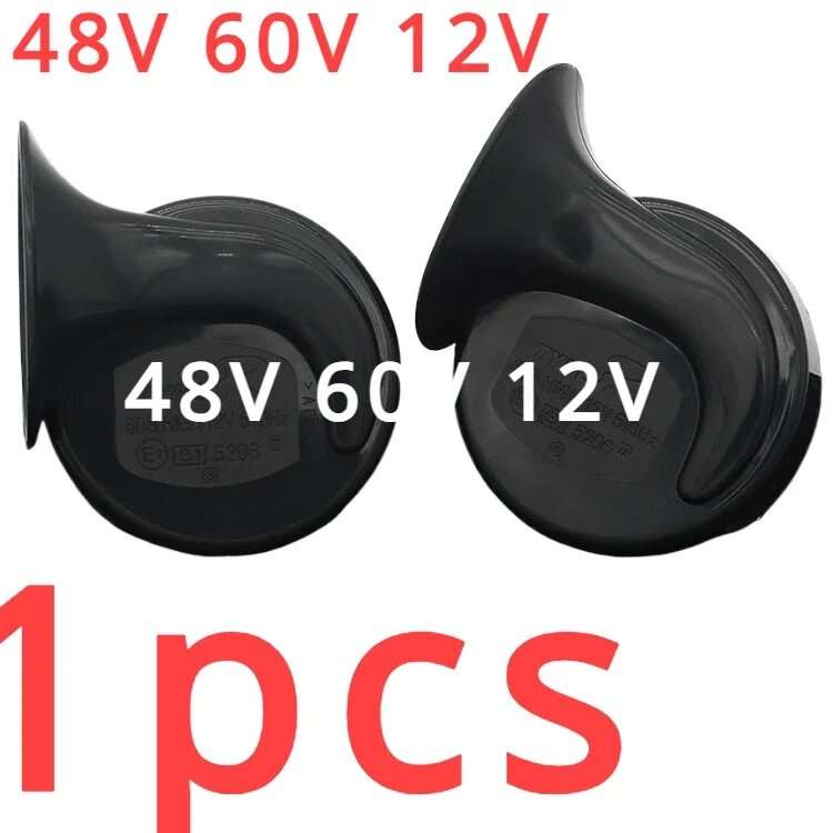 Двухцветный звуковой сигнал, электрический звуковой сигнал 48 В, 60 В, 12 В, мотоцикл, 48V