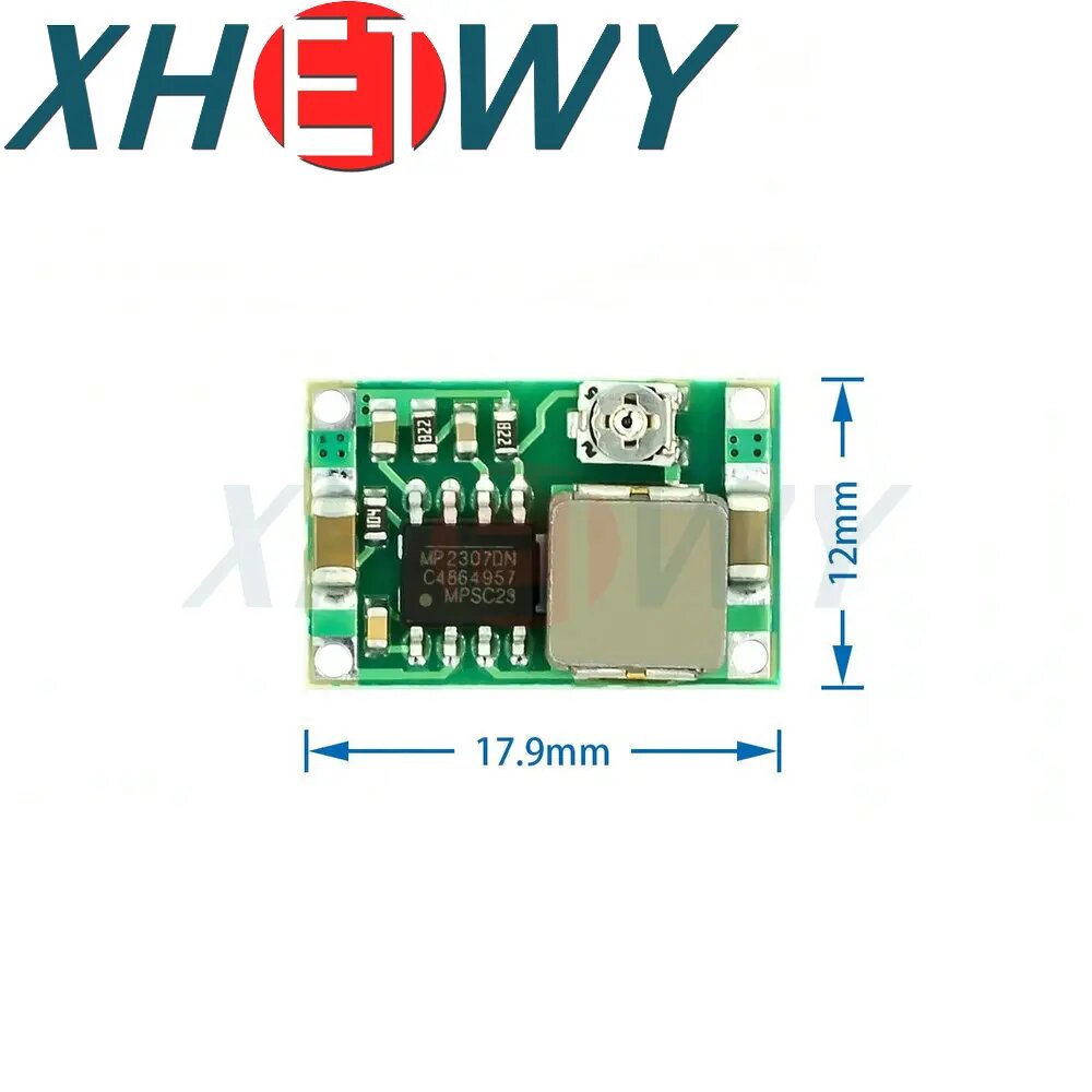 Понижающий преобразователь Mini360 DC-DC HM, понижающий модуль питания от 4,75-23 в до 1-17 в 340 кГц Mini-360 Сверхмаленький + 17x11x мм