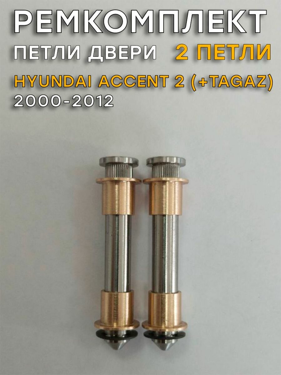 Ремкомплект петель двери на 2 петли Hyundai Accent 2 (+TAGAZ) 2000-2012 года (Хендай Акцент Тагаз 2)