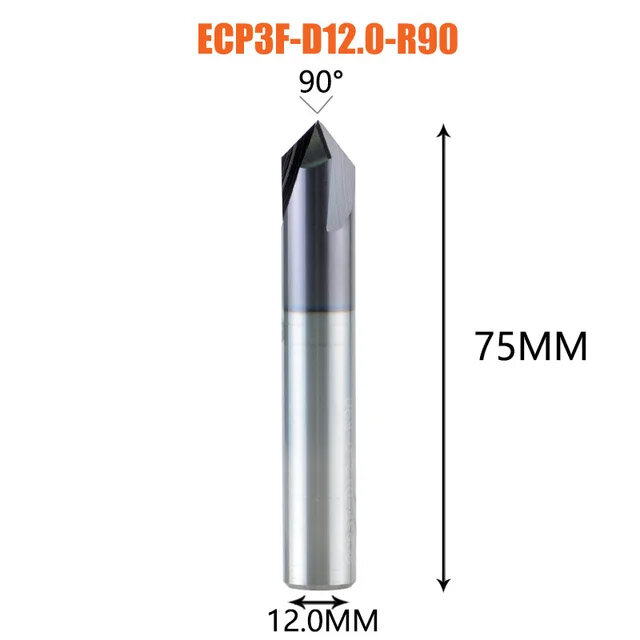 Dreanique фреза для снятия фаски по металлу (12х75 90° TiAlN) ECP3F-D12.0-R90 39725
