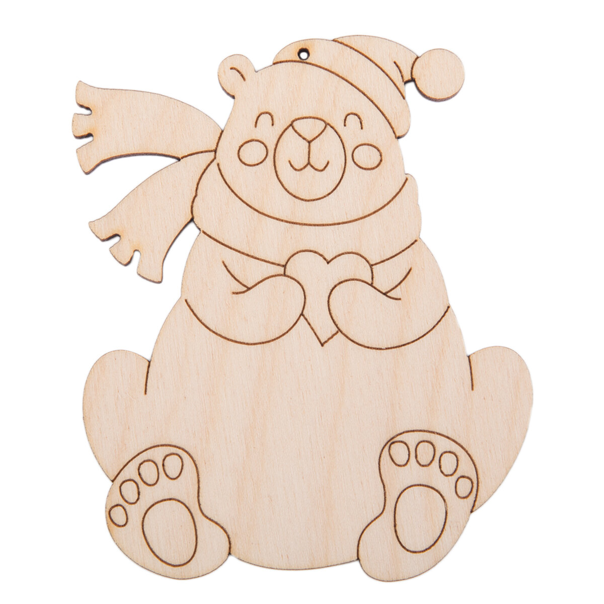 Mr. Carving ВД-1186-XD50 Подвеска Мишка с сердцем из фанеры 7×8.5×0.3 см - интерьерная подвеска