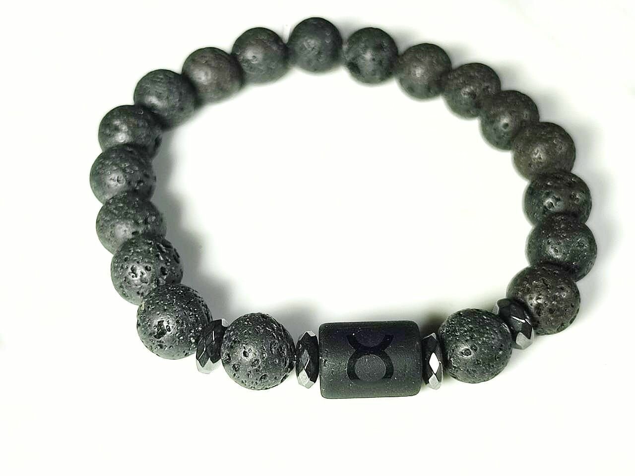Браслет, искусственный камень, гематит