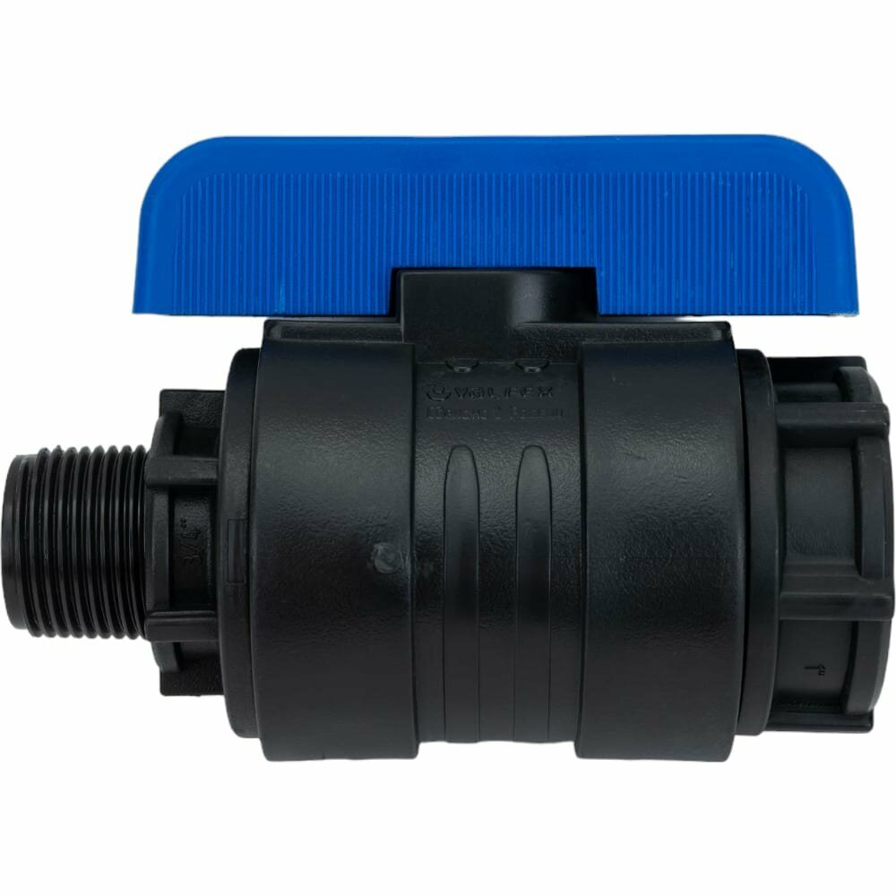 Компрессионный шаровой кран VALFEX ПНД НР/ВН резьба разборный 3/4"- 1"Ду20 1210020034100 для транспортирования воды