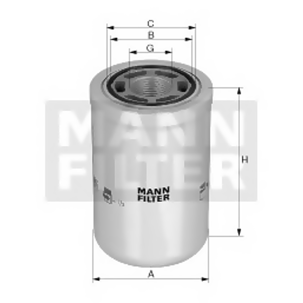 MANN-FILTER WH 1257 (03653300 / 398754 / 3I0687) фильтр масл caterpillar, Daewoo (Дэу) construction equipment, ingersoll-rand / doosan, new