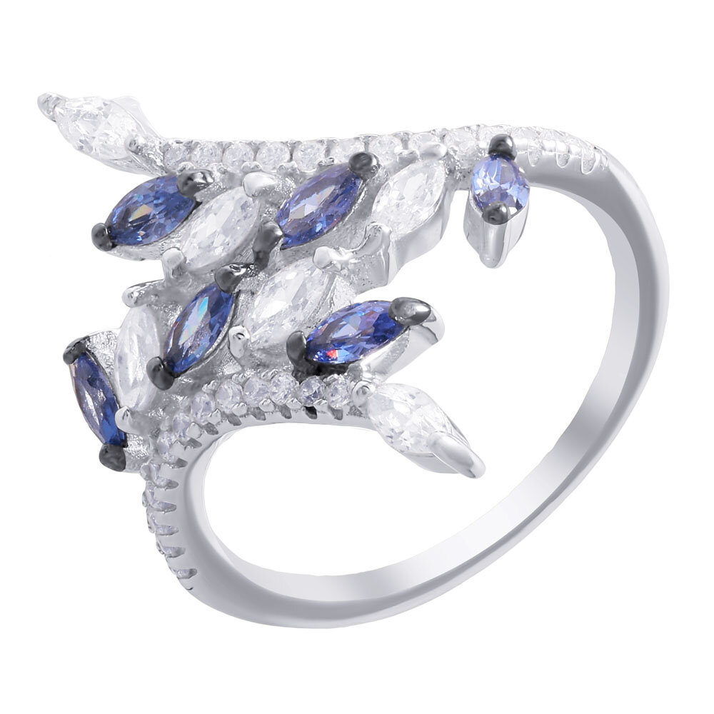 Кольцо, серебро, 925 проба, фианит