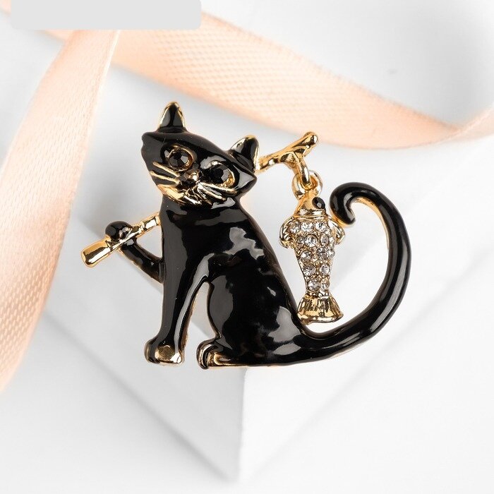 Брошь, эмаль, стразы