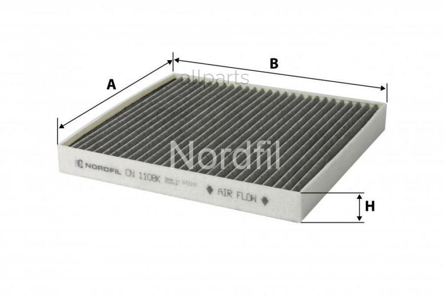NORDFIL CN1108K Фильтр салона угольный Chrysler Sebring Dodge Avenger Caliber Journey Fiat Freemont Jeep Compas